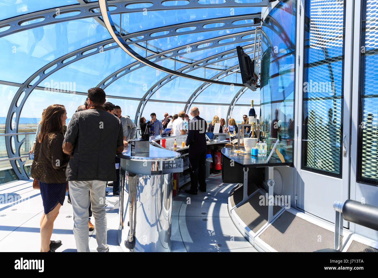 People enjoy the ride on the Brighton i360 observation tower, Brighton ...