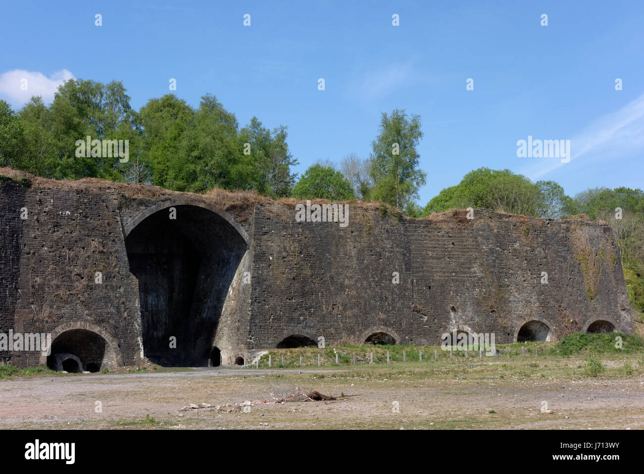 Remains of the historic Cyfarthfa Iron Works, Merthyr Tydfil, South ...