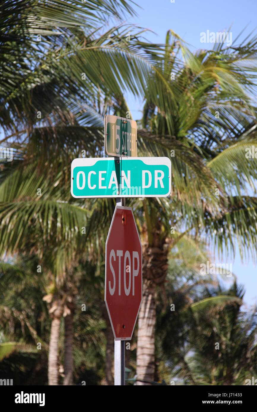 ocean drive sign in miami beach Stock Photo - Alamy