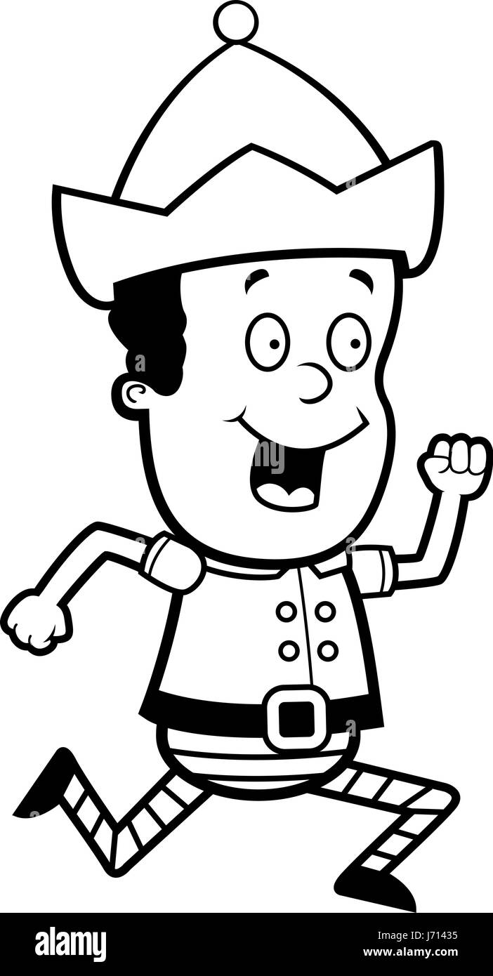 A happy cartoon Christmas elf running and smiling Stock Vector Image ...