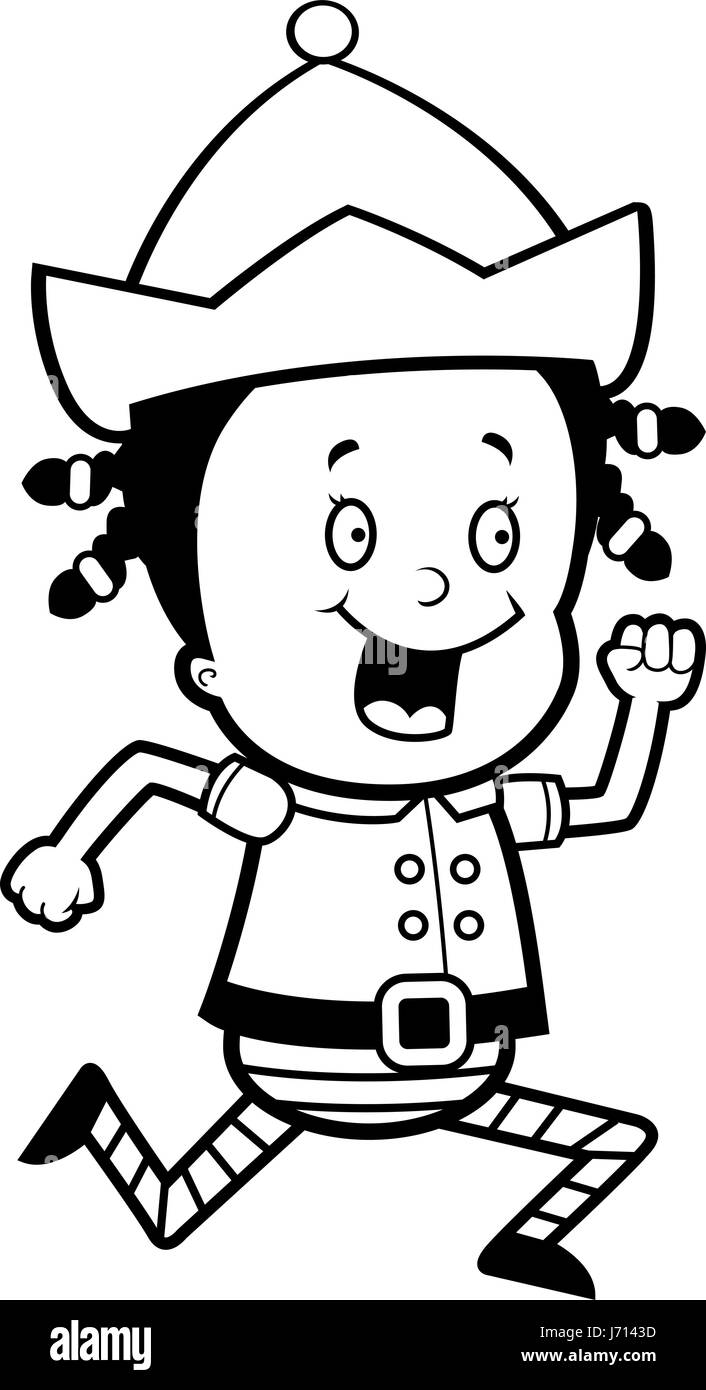 A happy cartoon Christmas elf running and smiling Stock Vector Image ...