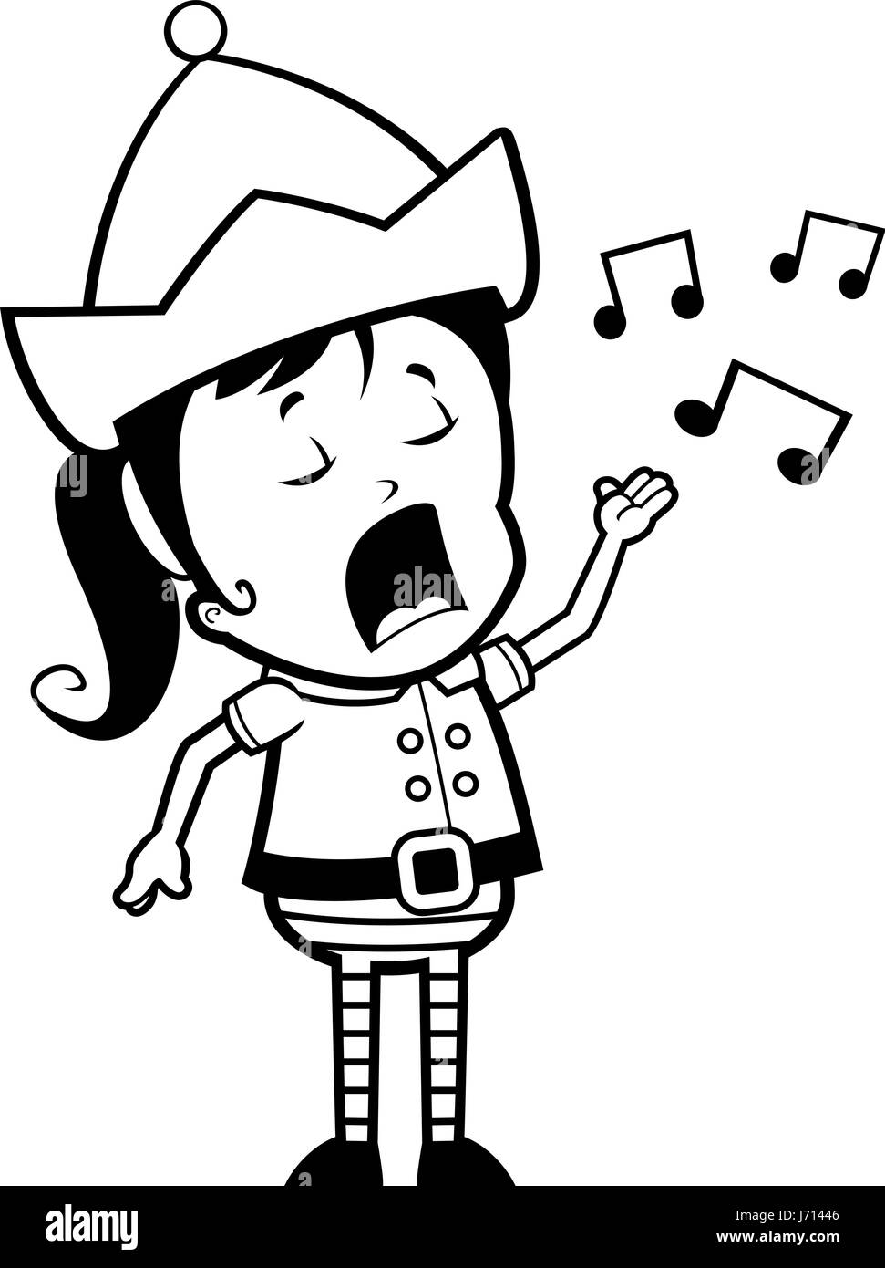 A cartoon Christmas elf singing a song Stock Vector Image & Art - Alamy