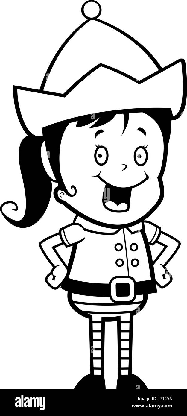 A happy cartoon Christmas elf standing and smiling Stock Vector Image ...