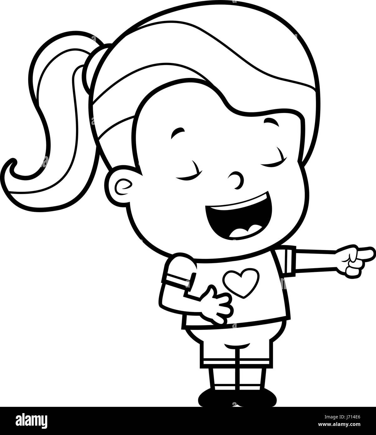 Happy cartoon child laughing pointing hi-res stock photography and ...