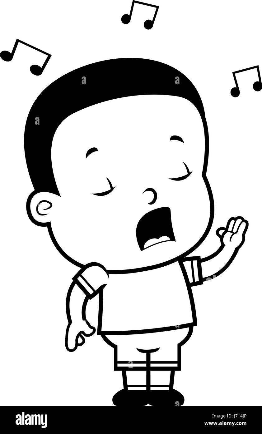 A cartoon toddler boy singing a song Stock Vector Image & Art - Alamy