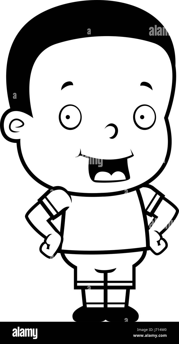 A happy cartoon toddler standing and smiling Stock Vector Image & Art ...