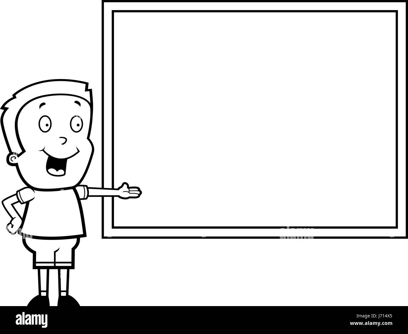 Cartoon boy chalkboard teaching class hi-res stock photography and ...