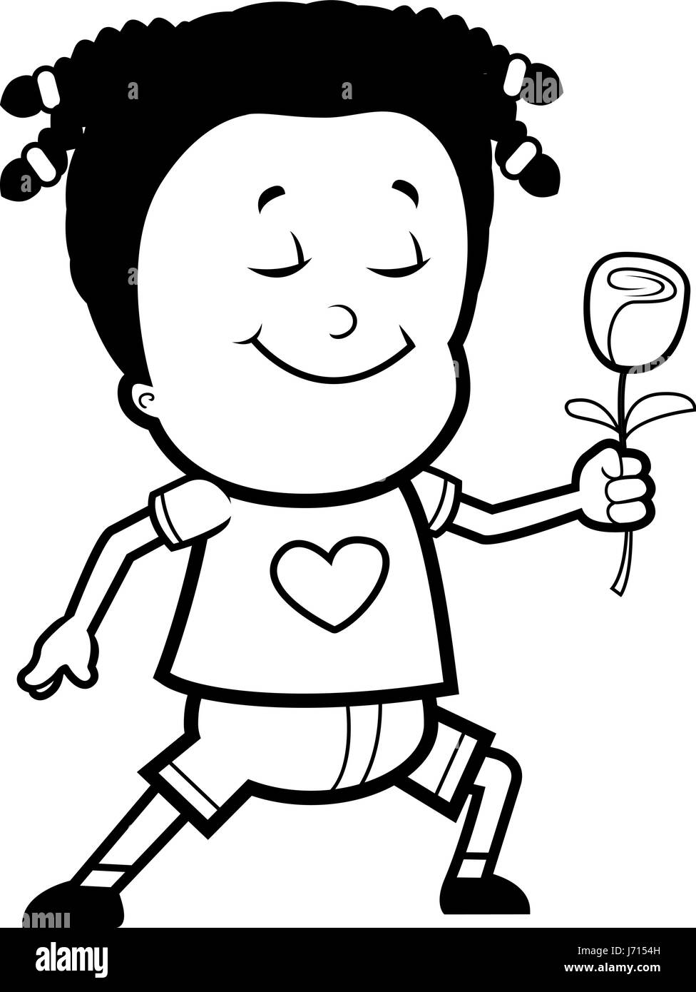 Girl with a rose Stock Vector Images - Alamy