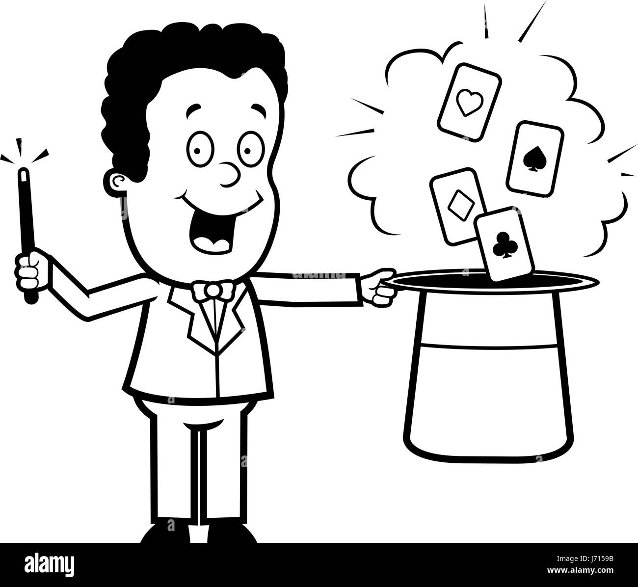 A happy cartoon boy with a magician hat Stock Vector Image & Art - Alamy