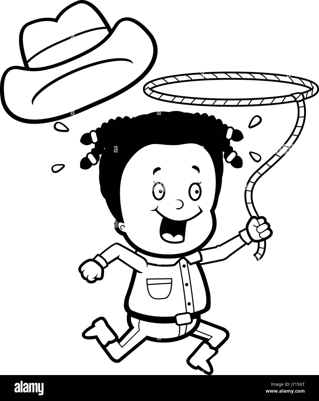 A happy cartoon girl with a lasso Stock Vector Image & Art - Alamy