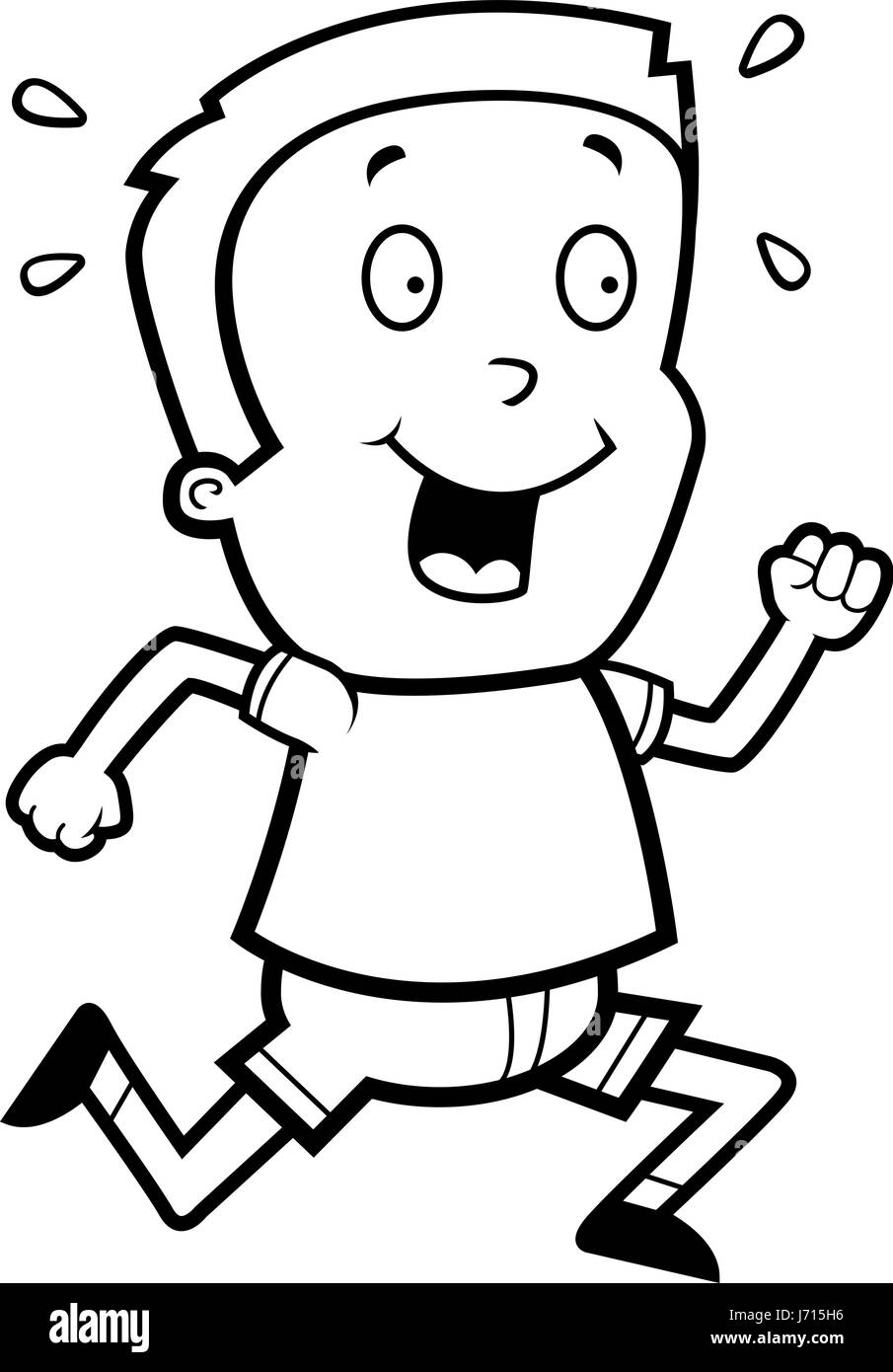 A happy cartoon boy running and smiling Stock Vector Image & Art - Alamy