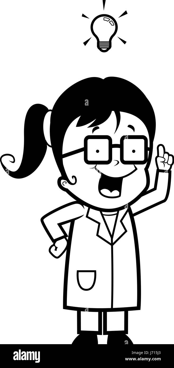Cartoon Illustration Little Scientist Smiling High Resolution Stock ...