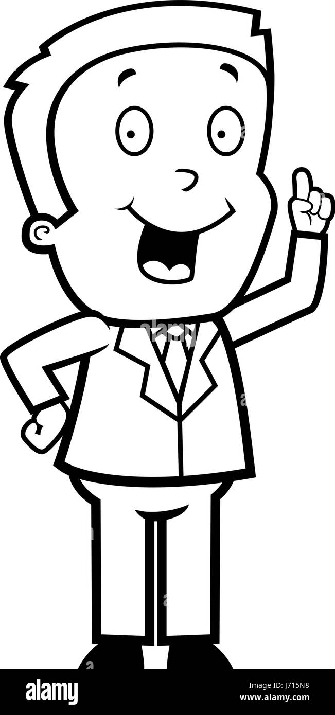 A happy cartoon child businessman with an idea Stock Vector Image & Art ...