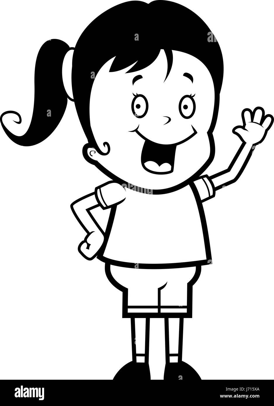 A happy cartoon child waving and smiling Stock Vector Image & Art - Alamy