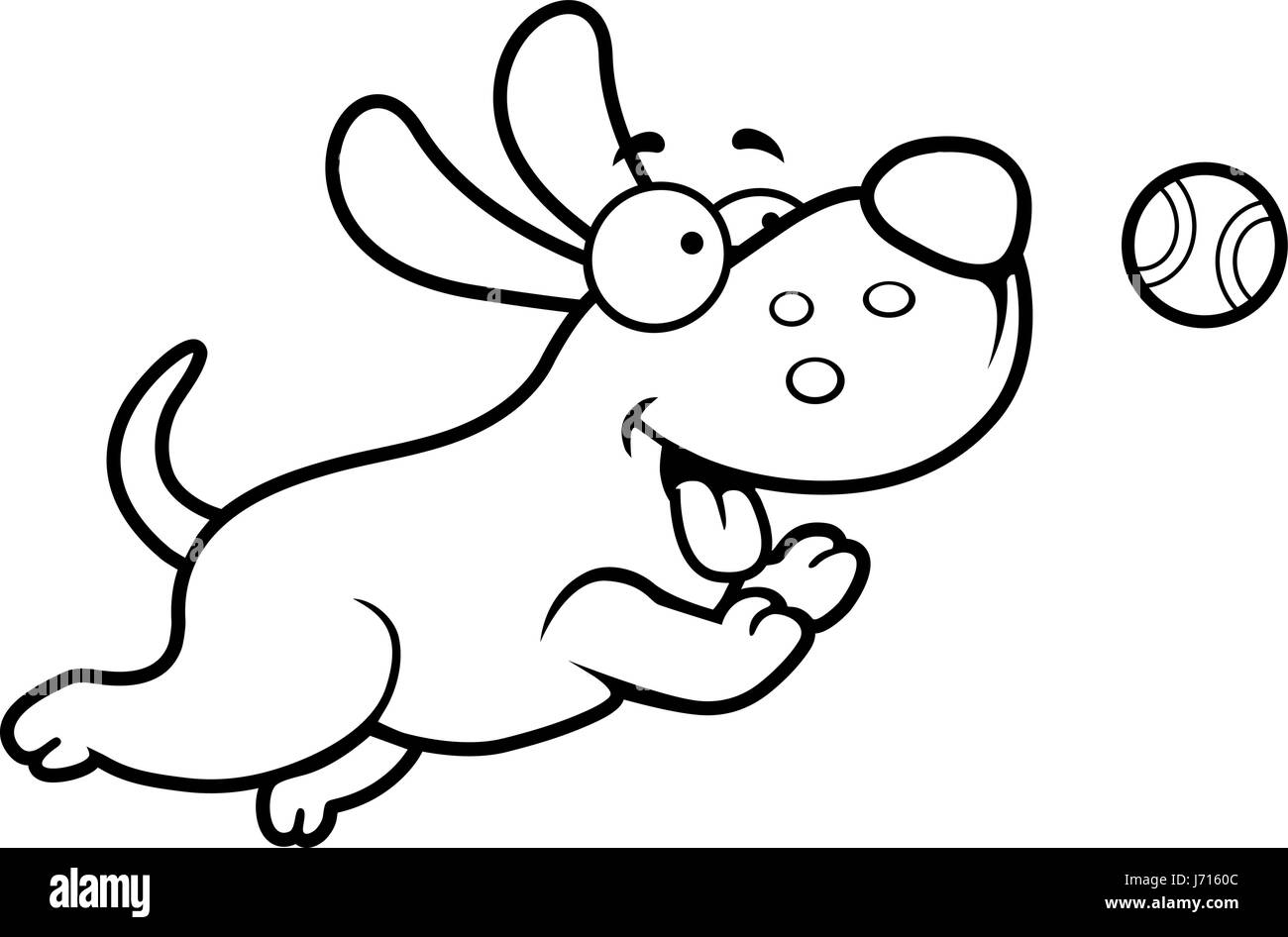 A cartoon illustration of a dog chasing a ball Stock Vector Image & Art ...