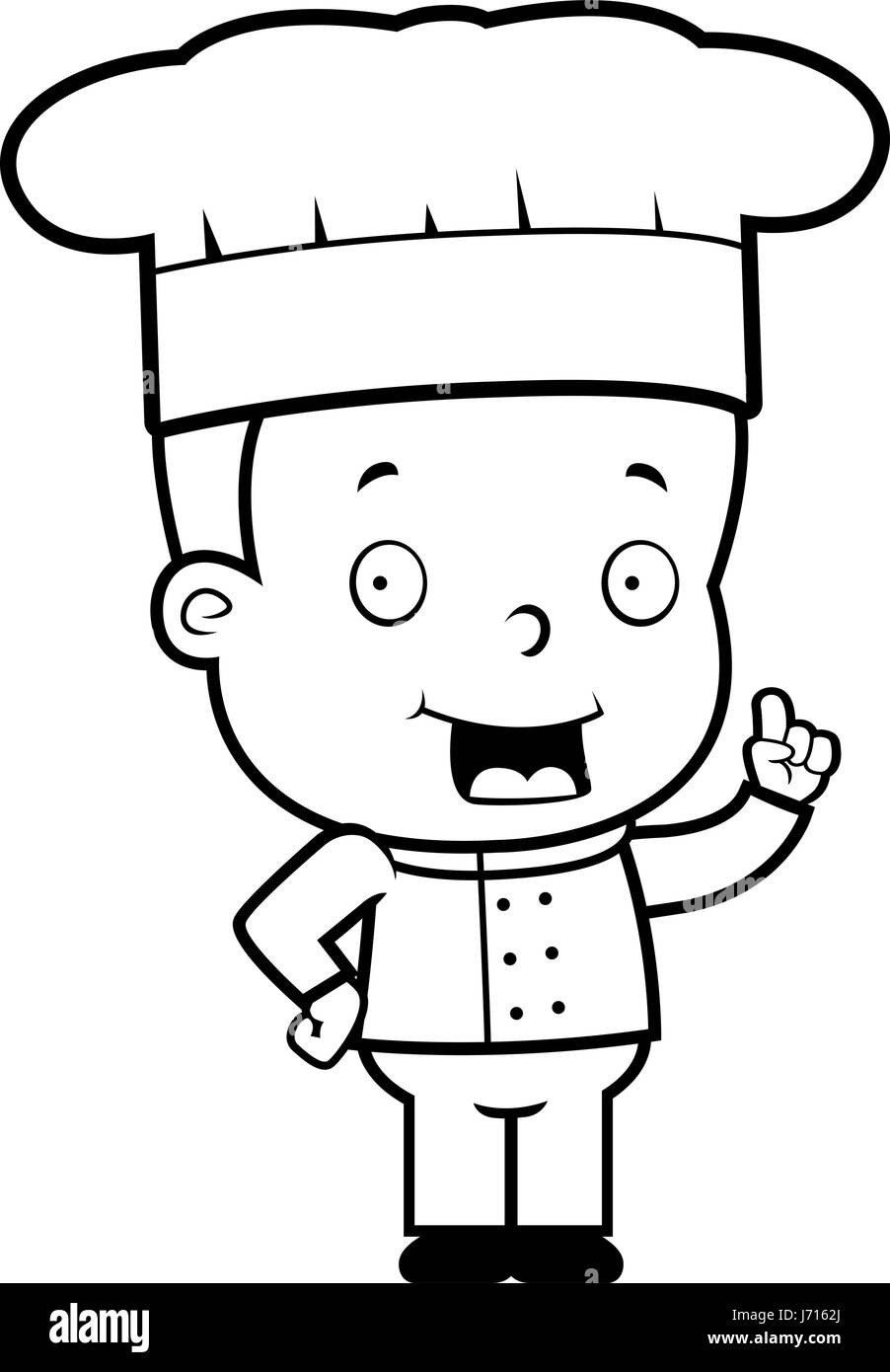 Cartoon Illustration Boy Chef Standing Stock Photos & Cartoon ...