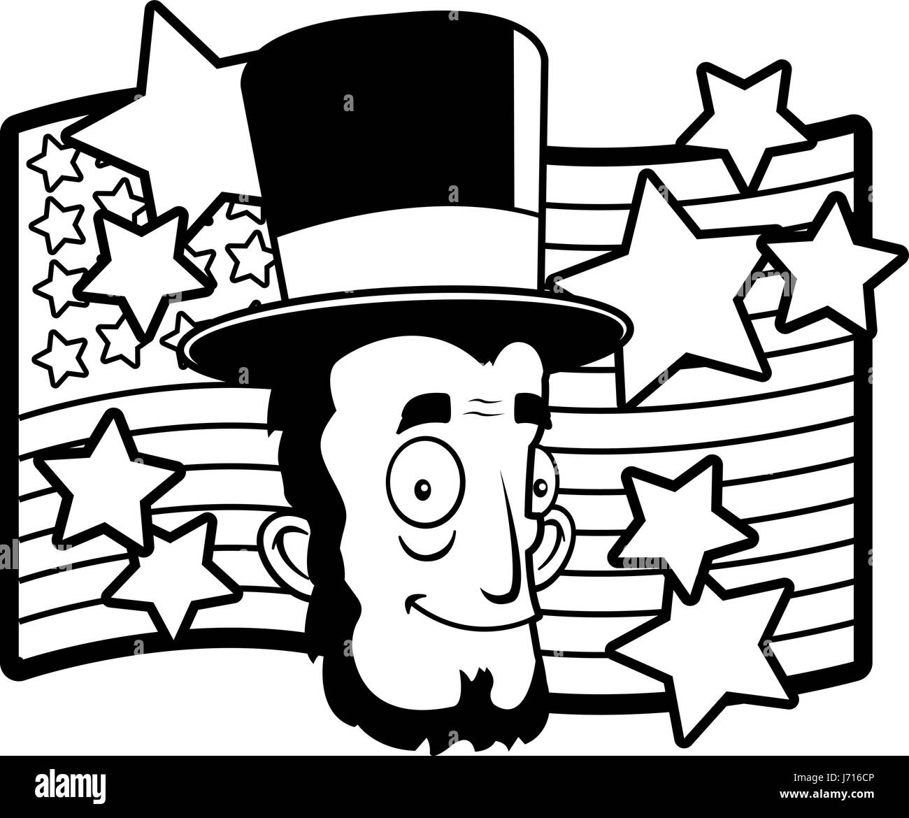 Abraham Lincoln Top Hat Coloring Page