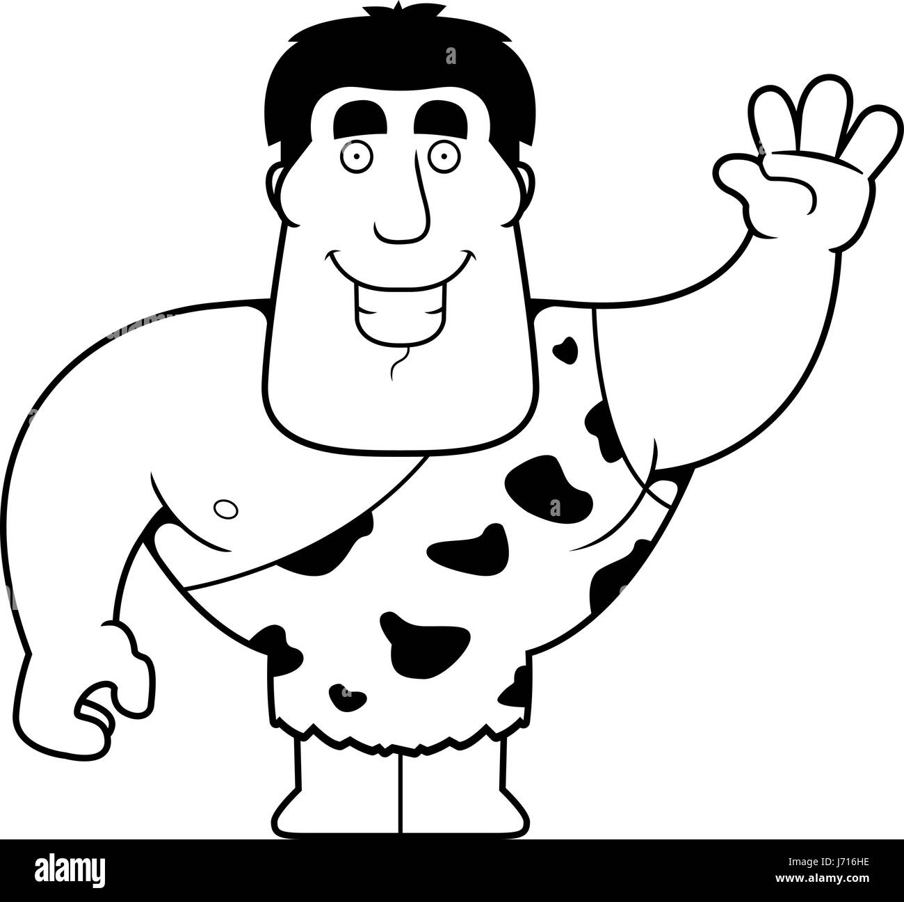 A happy cartoon caveman waving and smiling Stock Vector Image & Art - Alamy