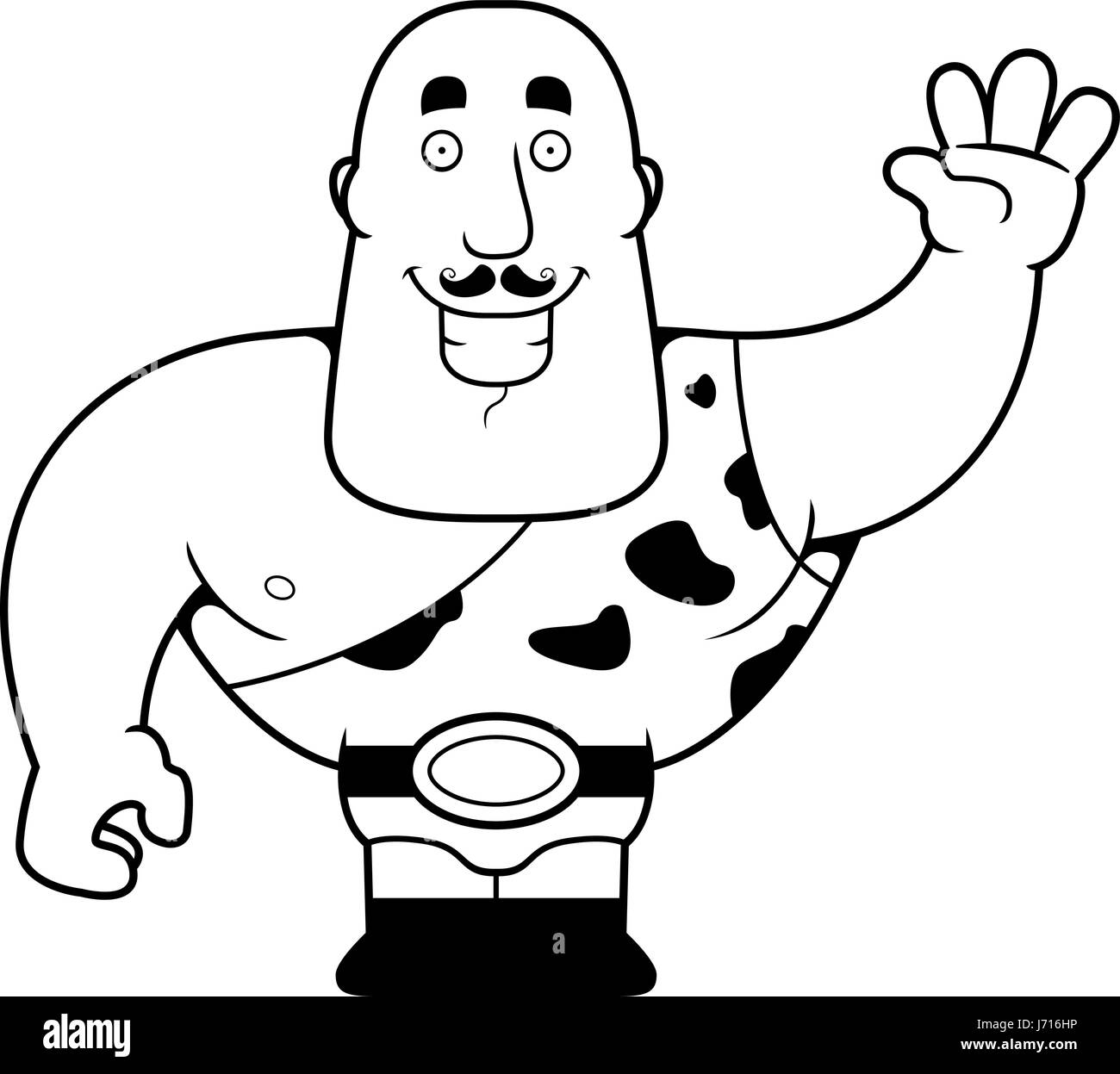A happy cartoon strongman waving and smiling Stock Vector Image & Art ...