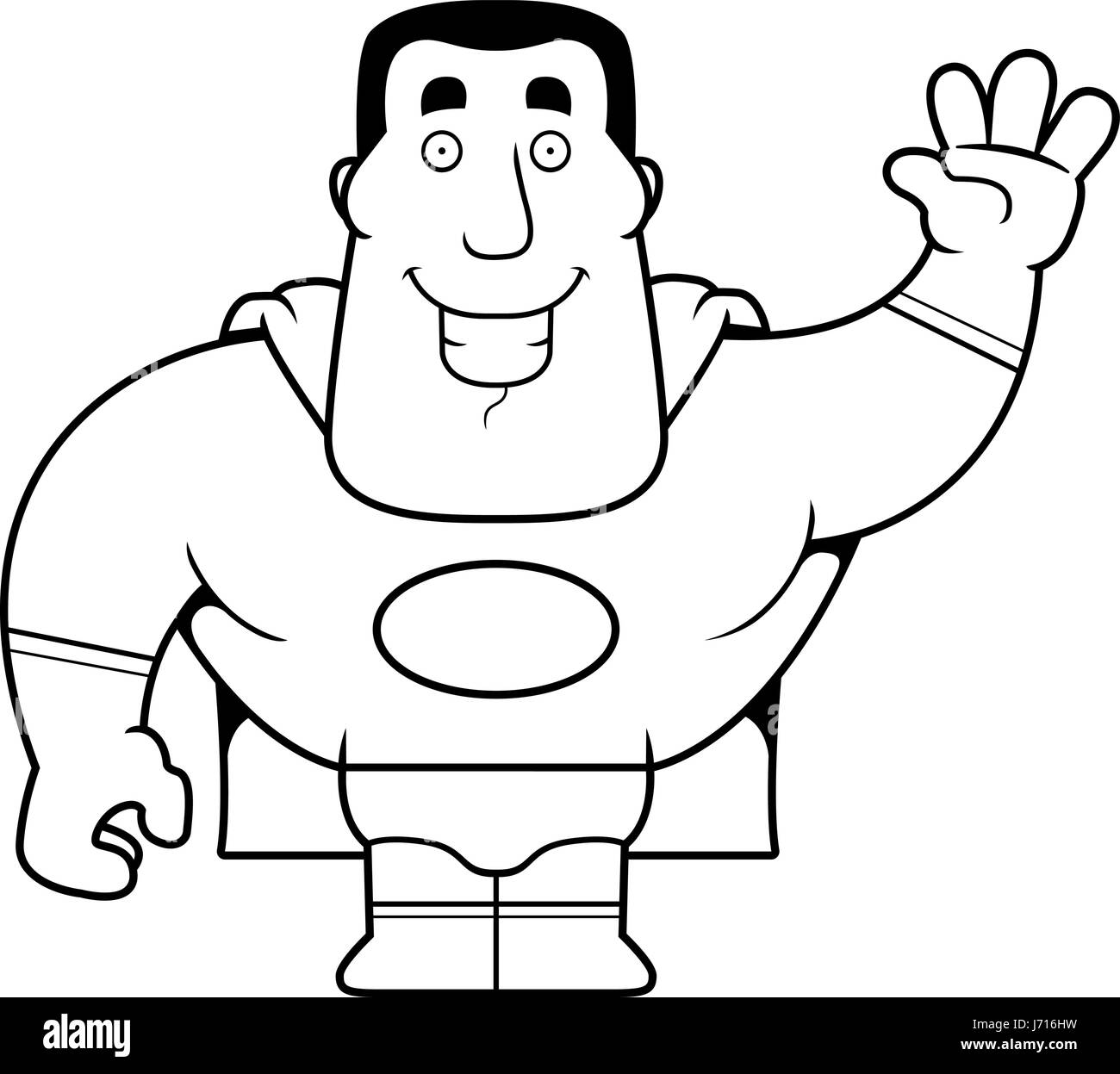 A happy cartoon superhero waving and smiling Stock Vector Image & Art ...
