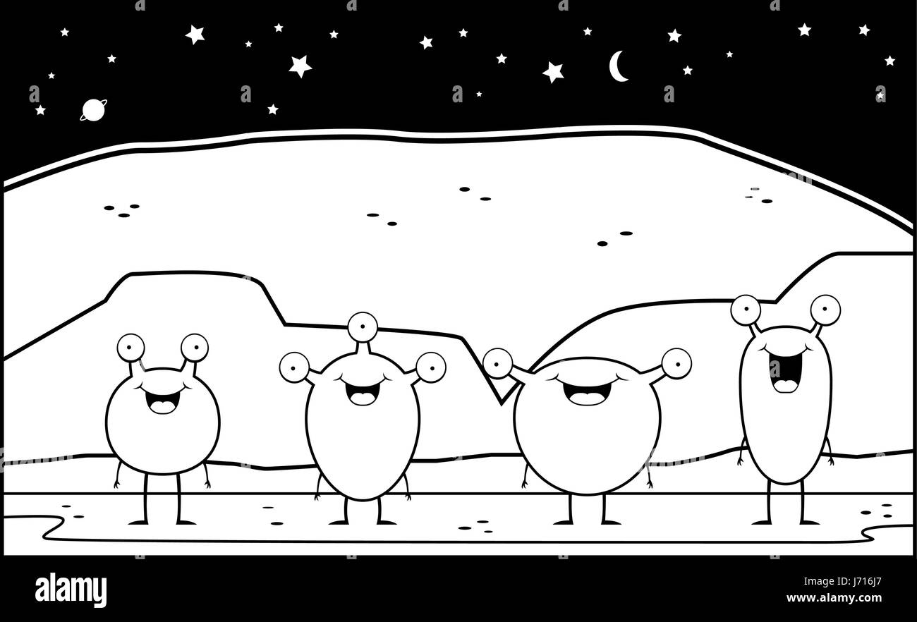 A group of little cartoon Martians on Mars Stock Vector Image & Art - Alamy