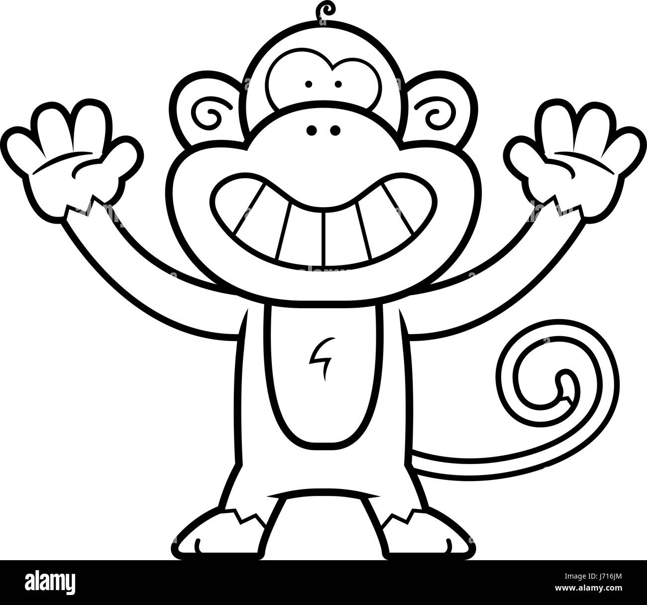 A happy cartoon monkey standing and smiling Stock Vector Image & Art ...