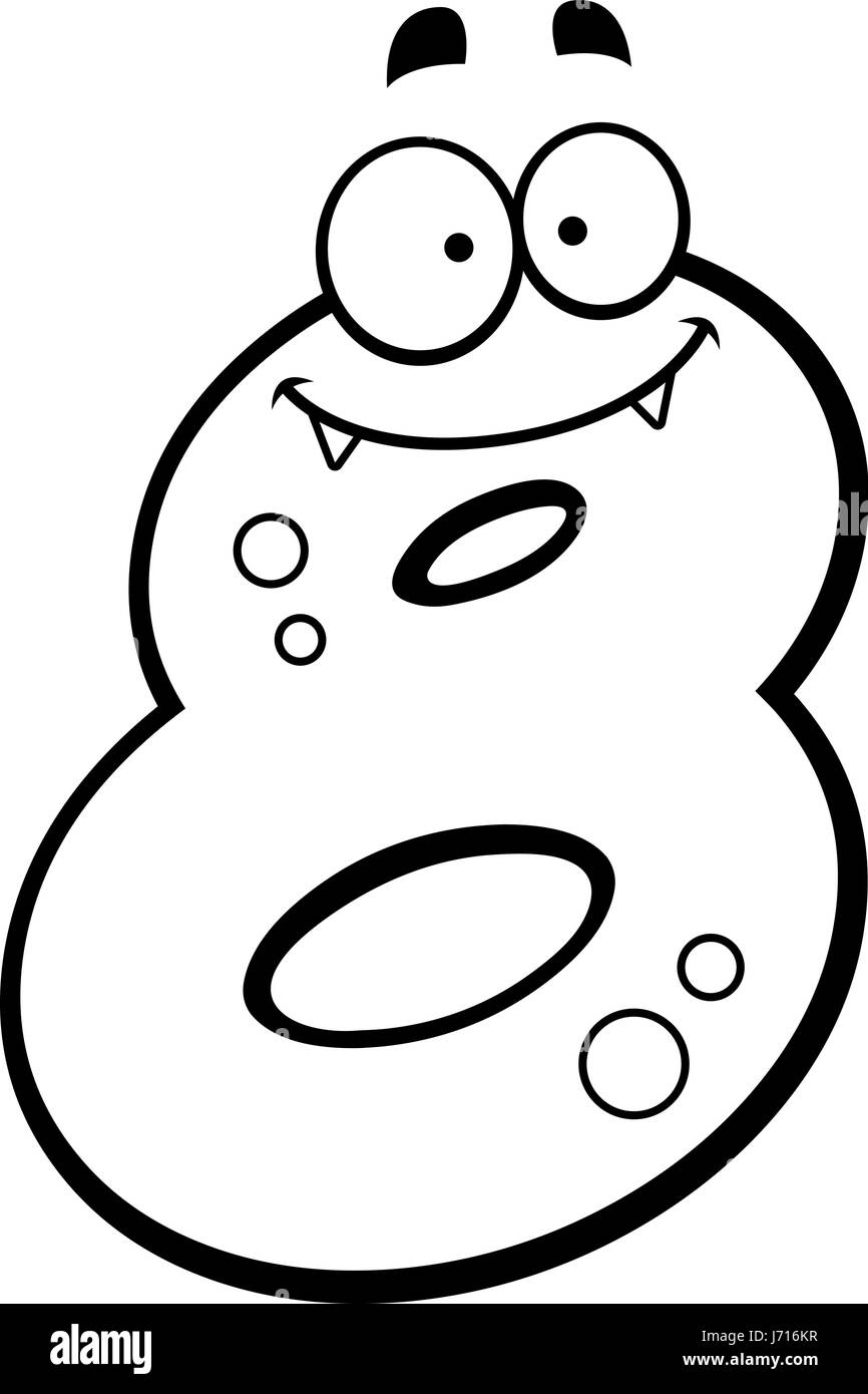 Cartoon illustration number eight smiling hi-res stock photography and ...