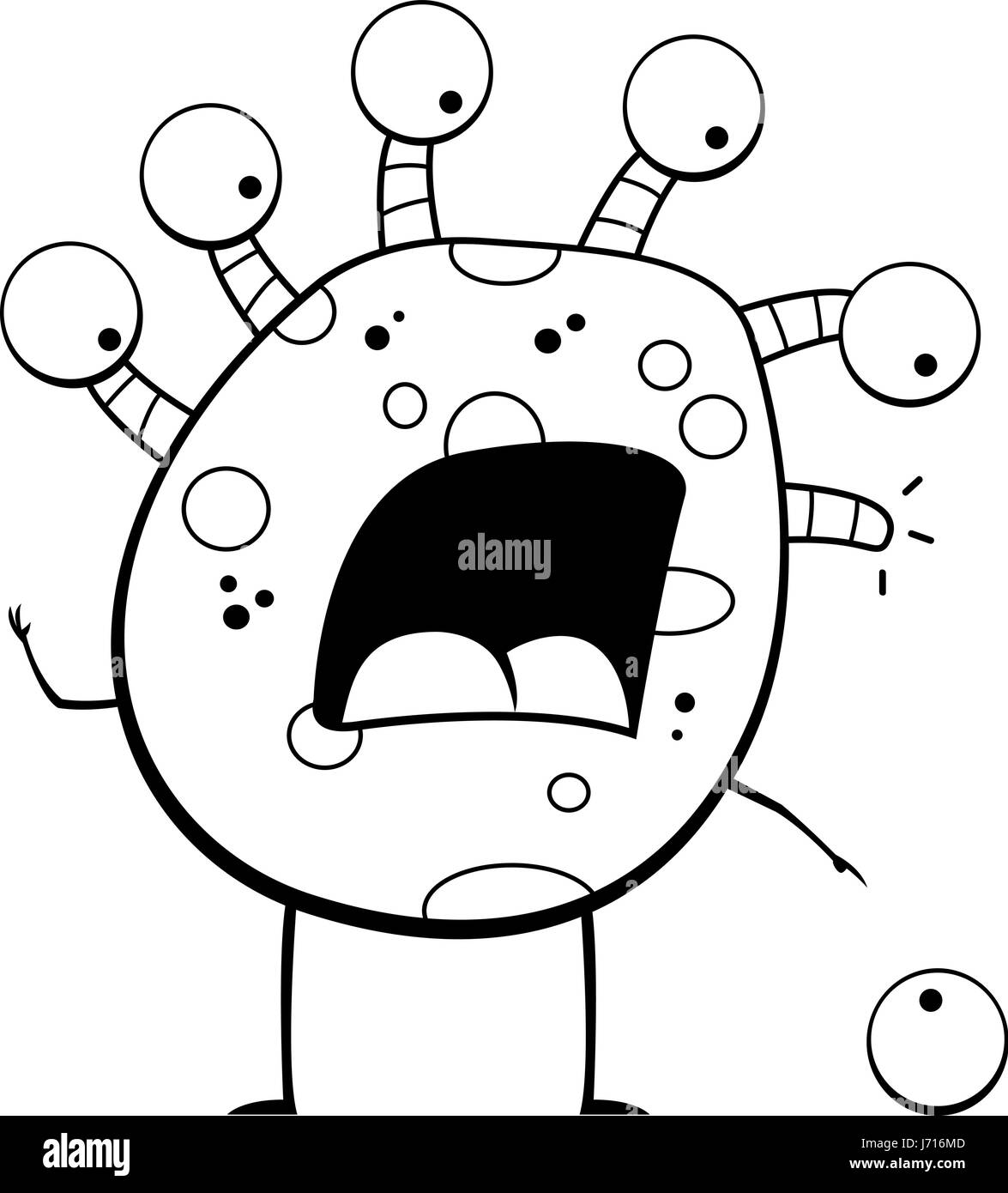 A cartoon monster looking scared after losing an eye Stock Vector Image ...