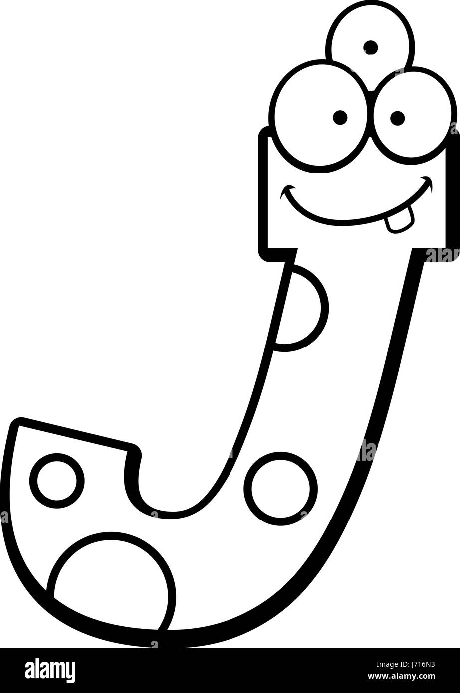 A cartoon illustration of a letter J monster smiling and happy Stock ...
