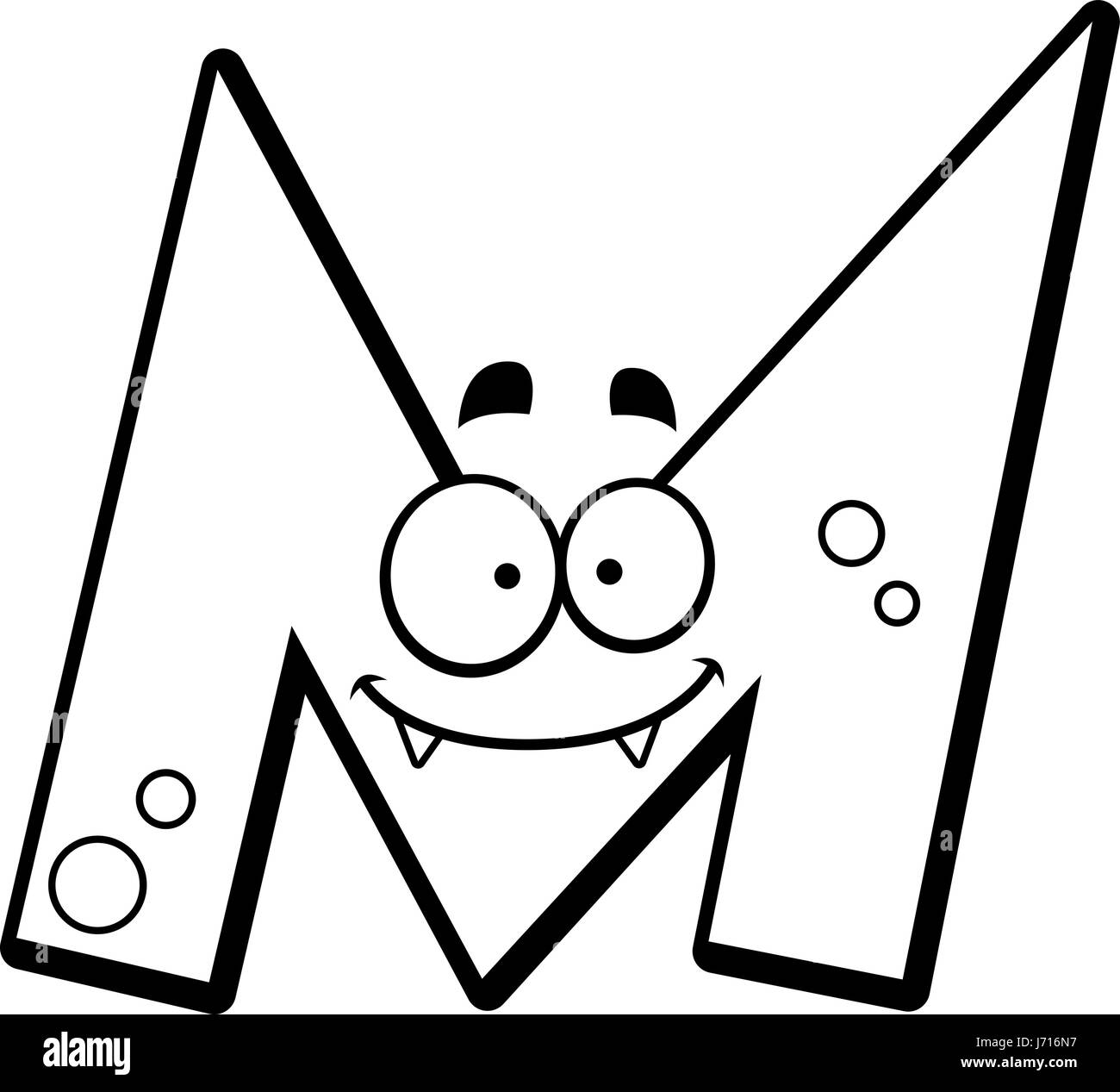 Letter monster cartoon illustration Black and White Stock Photos ...