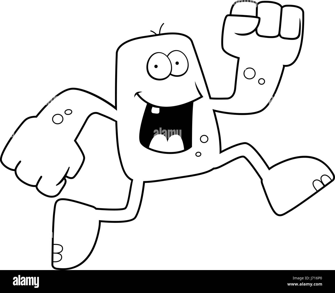 A happy cartoon monster running and smiling Stock Vector Image & Art ...