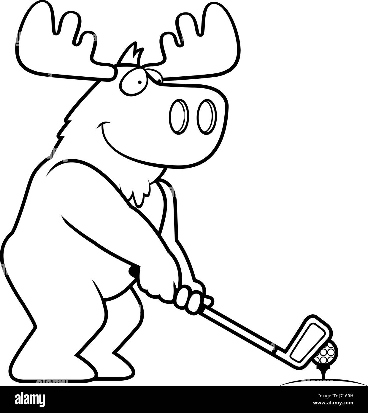 A cartoon illustration of a moose playing golf Stock Vector Image & Art ...