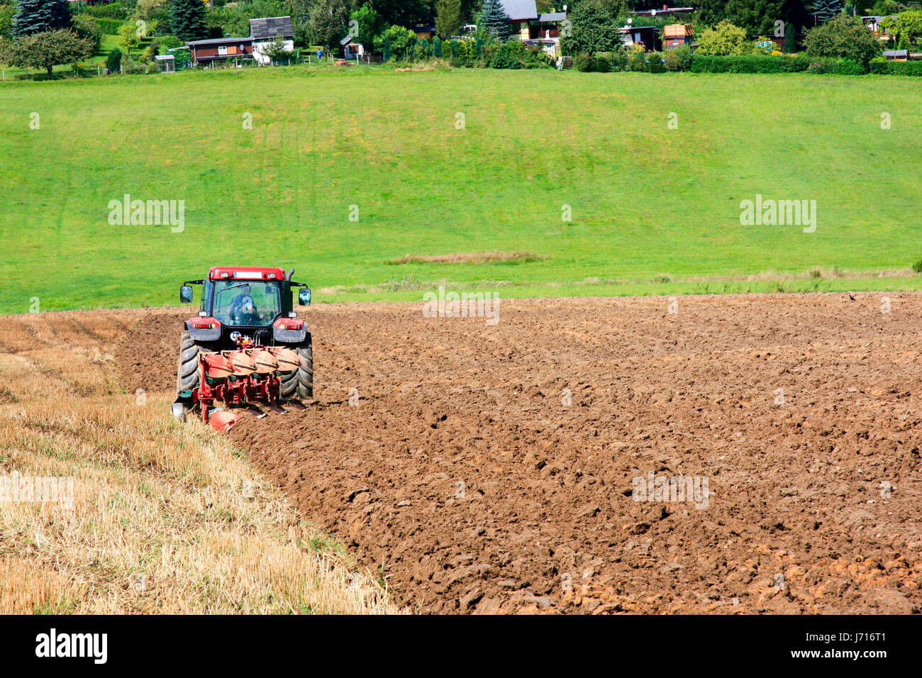 agriculture farming field acre tractor plough ploughs work unit ...