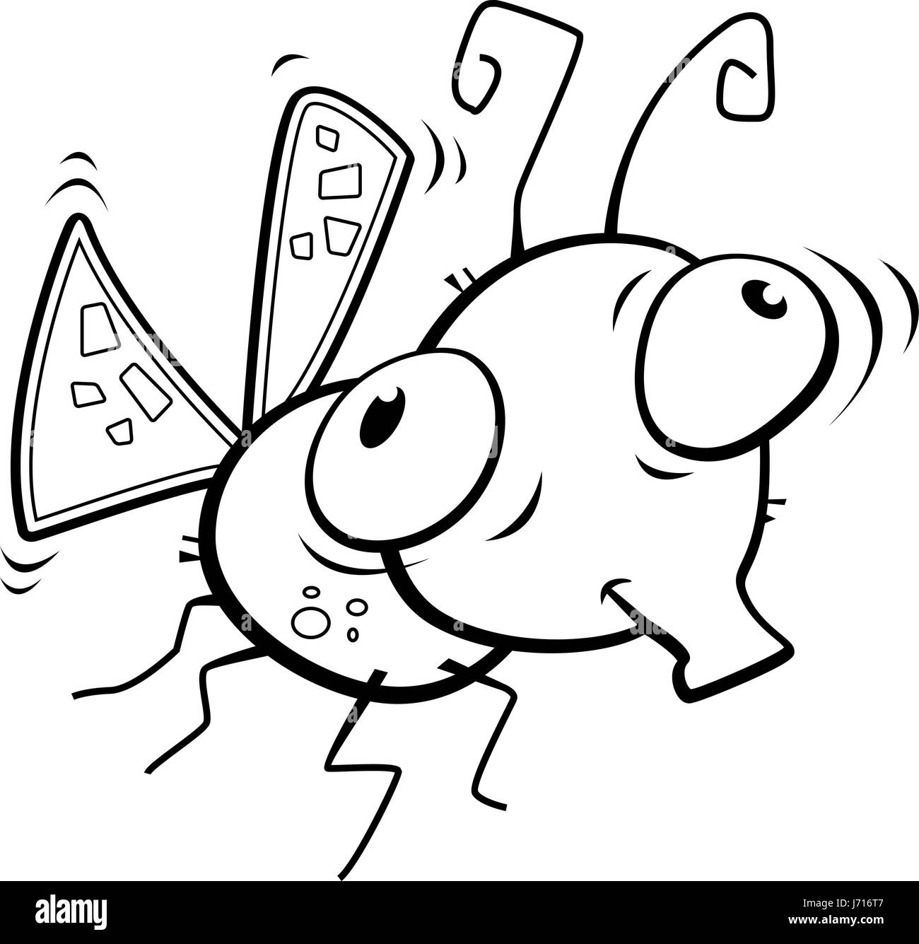 A small cartoon gray fly with wings Stock Vector Image & Art - Alamy