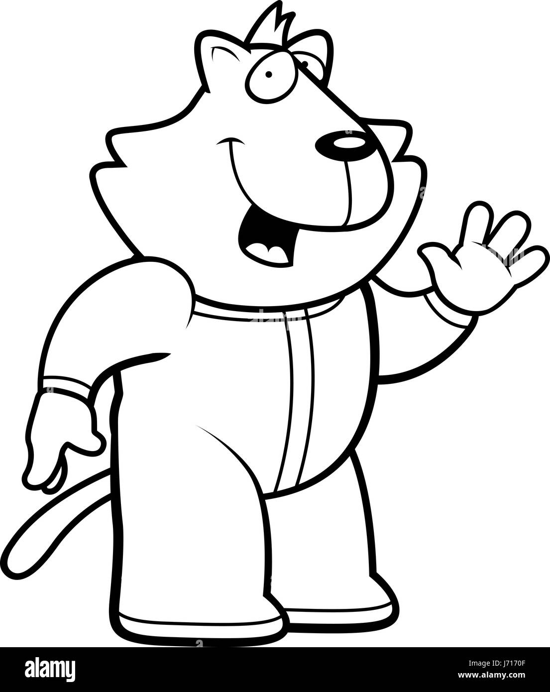 A cartoon illustration of a cat wearing pajamas Stock Vector Image ...