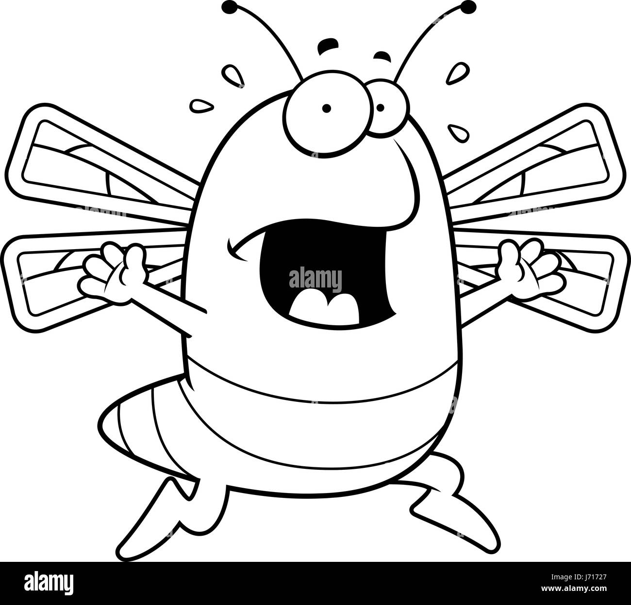 A cartoon dragonfly running in a panic Stock Vector Image & Art - Alamy