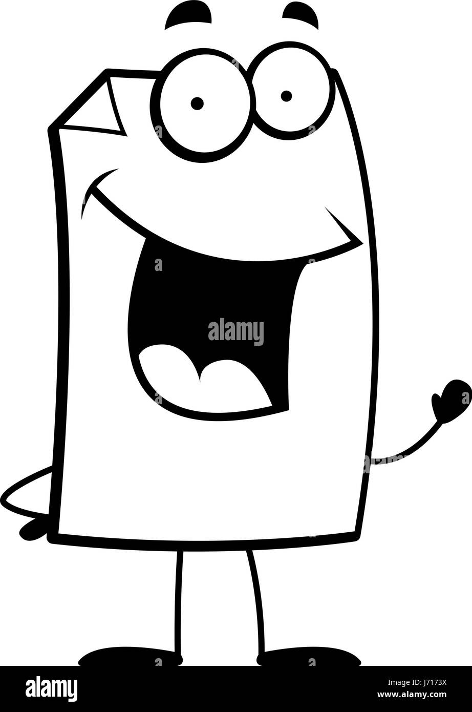 A happy cartoon piece of paper waving and smiling Stock Vector Image ...