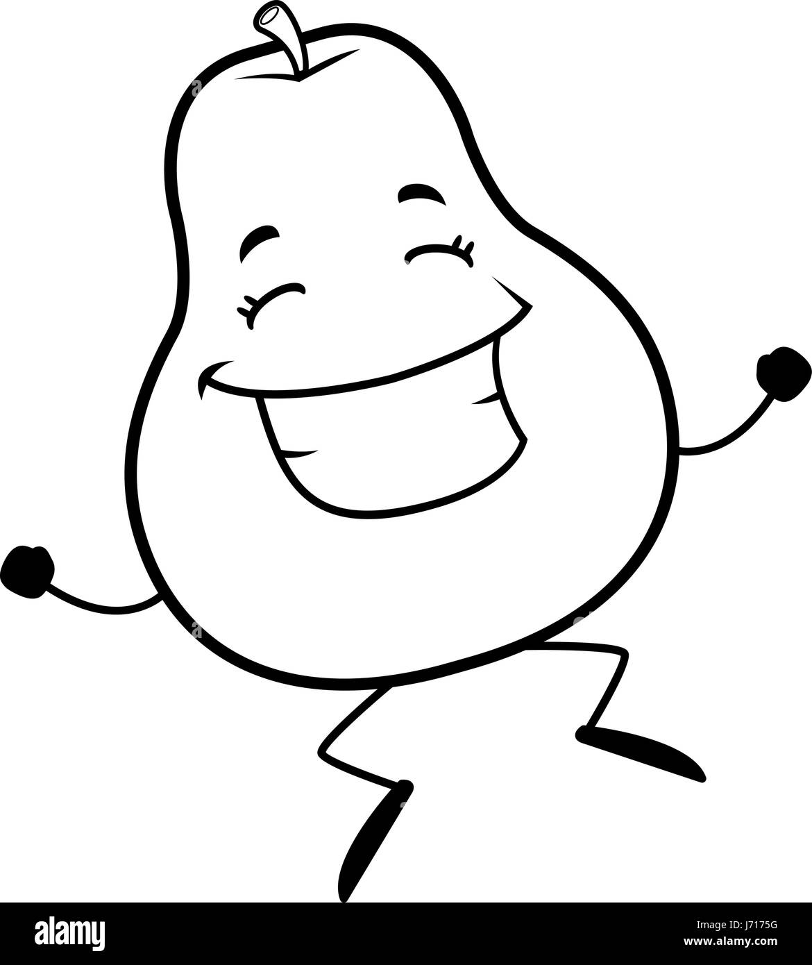Cartoon happy pear Black and White Stock Photos & Images - Alamy