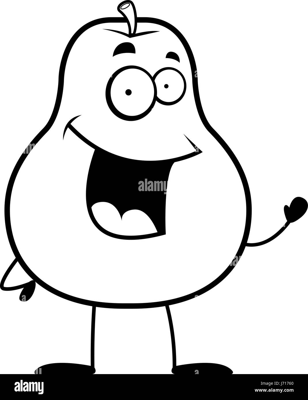 Cartoon happy pear Black and White Stock Photos & Images - Alamy