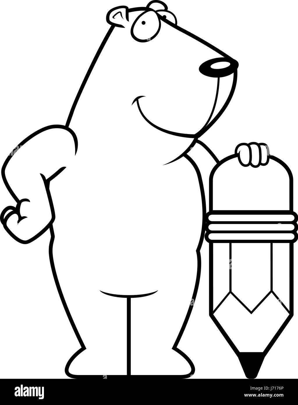 A happy cartoon groundhog with a pencil Stock Vector Image & Art - Alamy