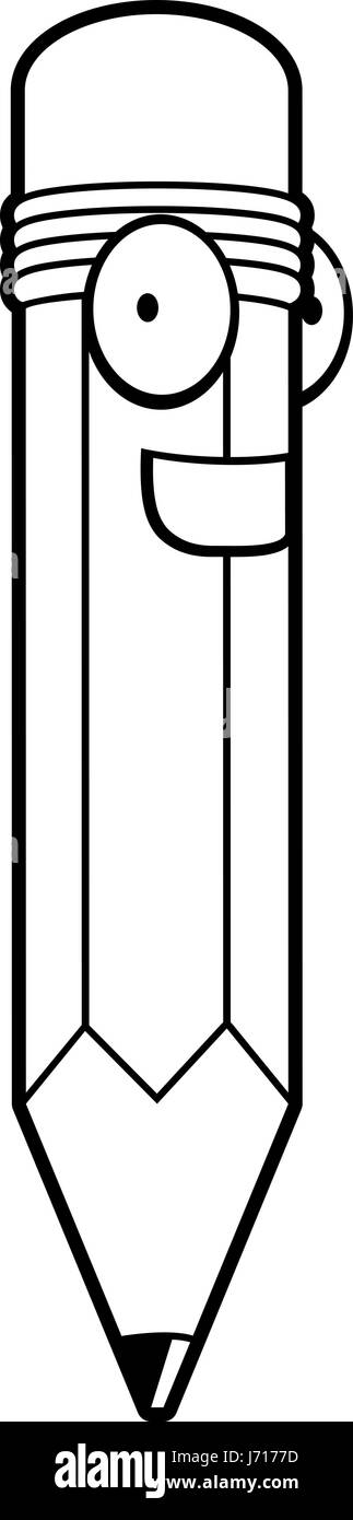 A cartoon yellow pencil happy and smiling Stock Vector Image & Art - Alamy