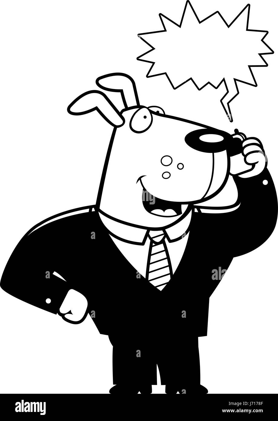 A cartoon dog in a suit talking on a cell phone Stock Vector Image ...