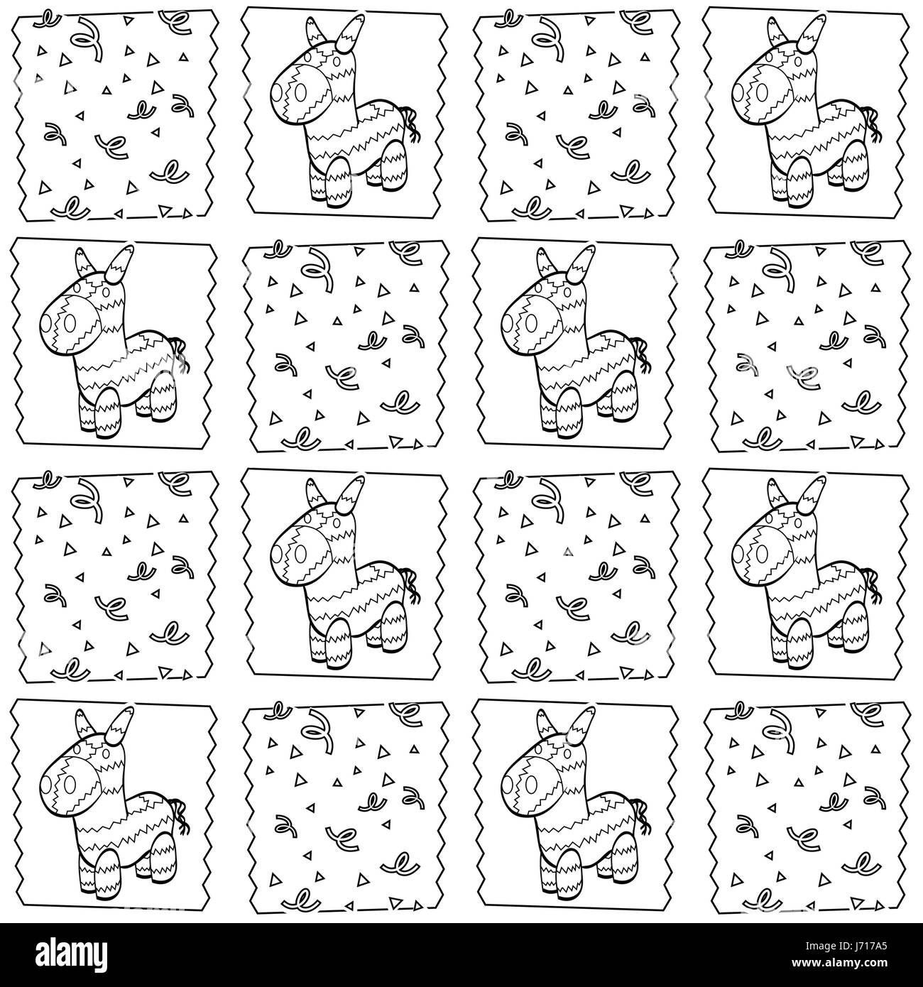 A seamless repeating cartoon pattern with a pinata Stock Vector Image ...