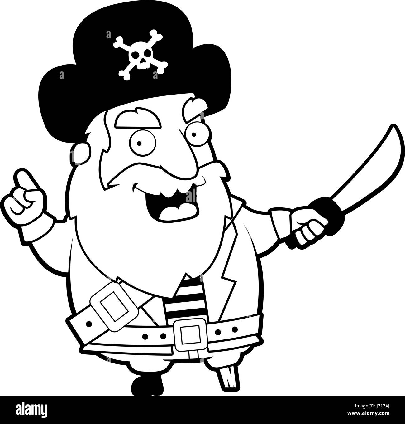 A cartoon pirate captain with a sword Stock Vector Image & Art - Alamy