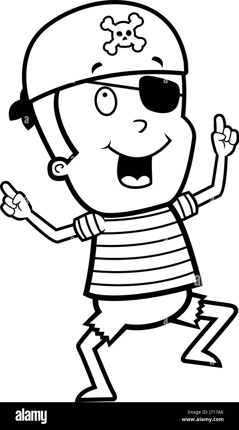 A happy cartoon pirate child dancing and smiling Stock Vector Image ...