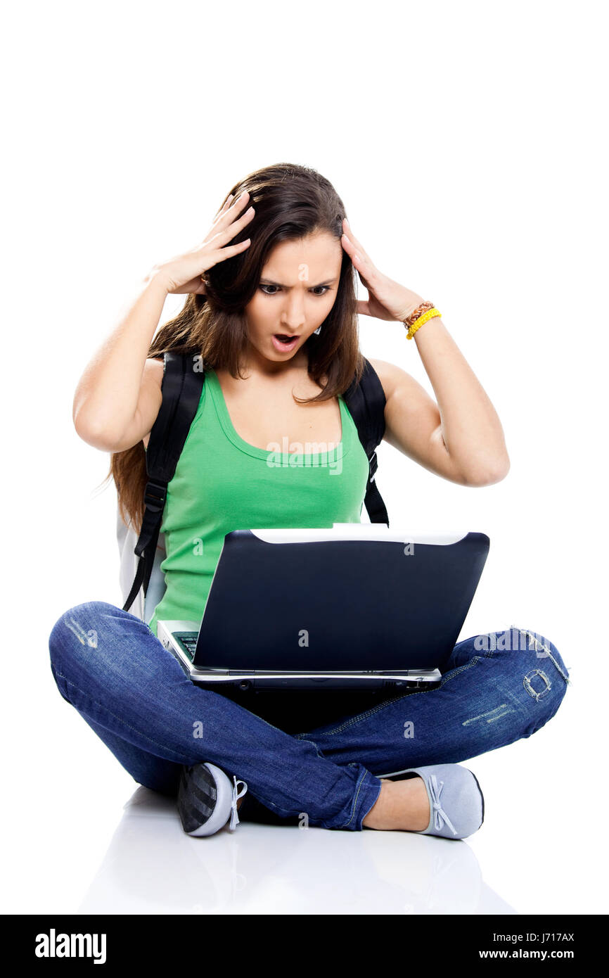 study laptop notebook computers computer upset student stress maddening ...