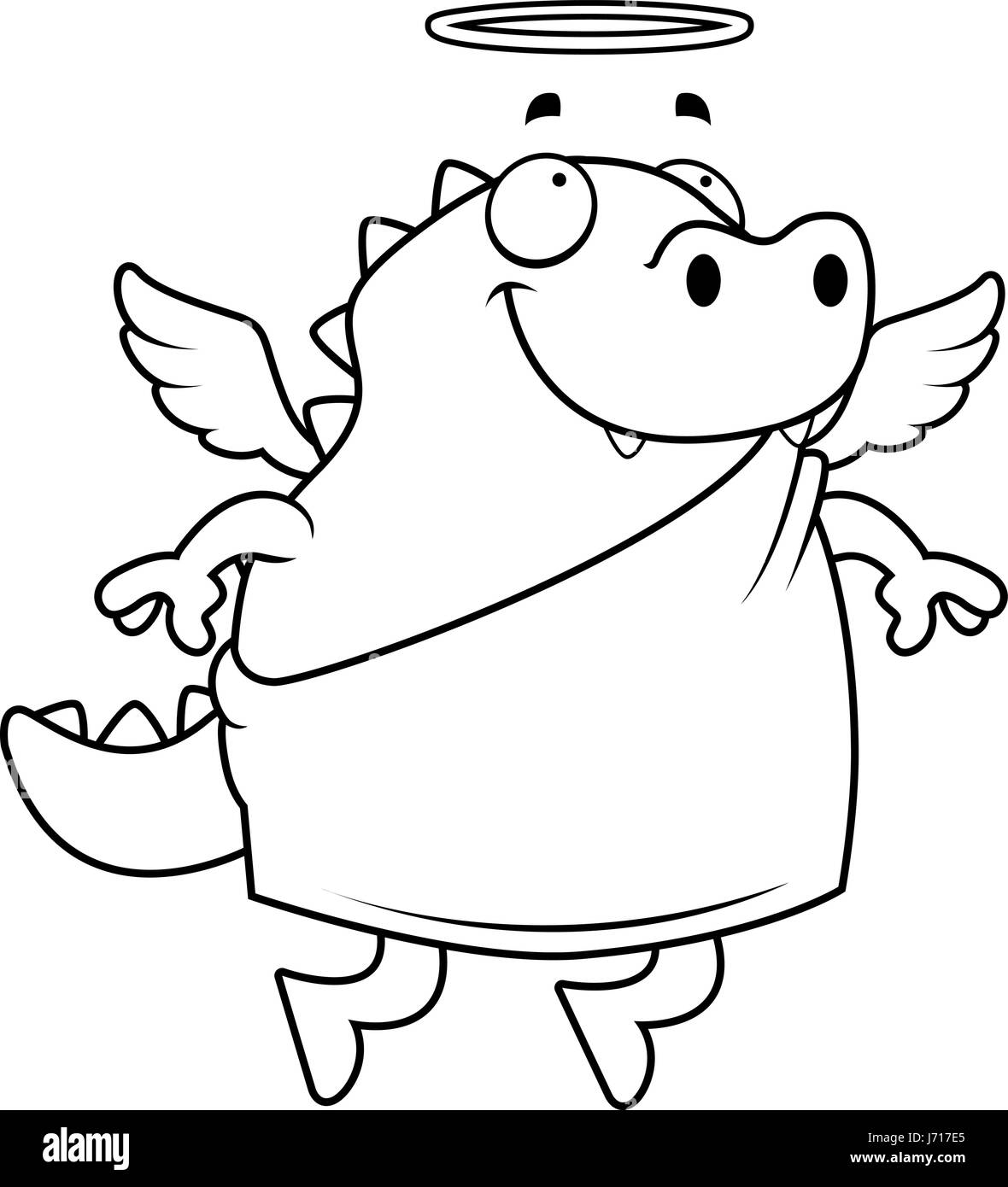 A happy cartoon lizard with angel wings and halo Stock Vector Image ...