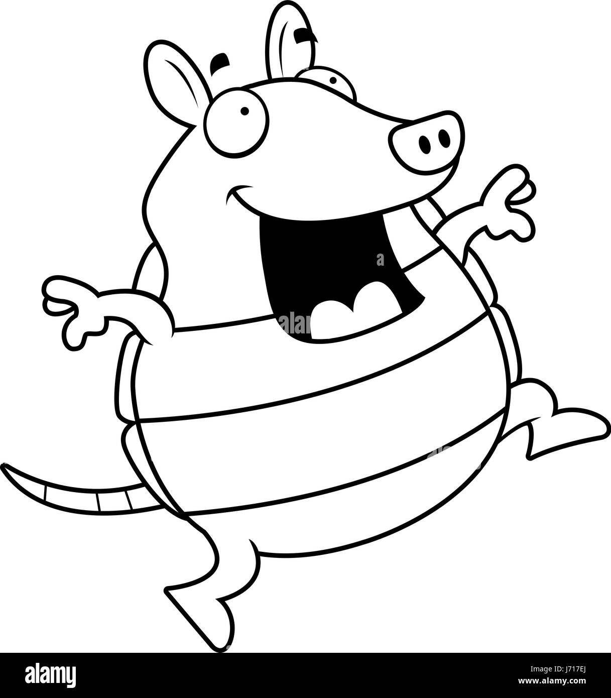 A happy cartoon armadillo jumping and smiling Stock Vector Image & Art ...