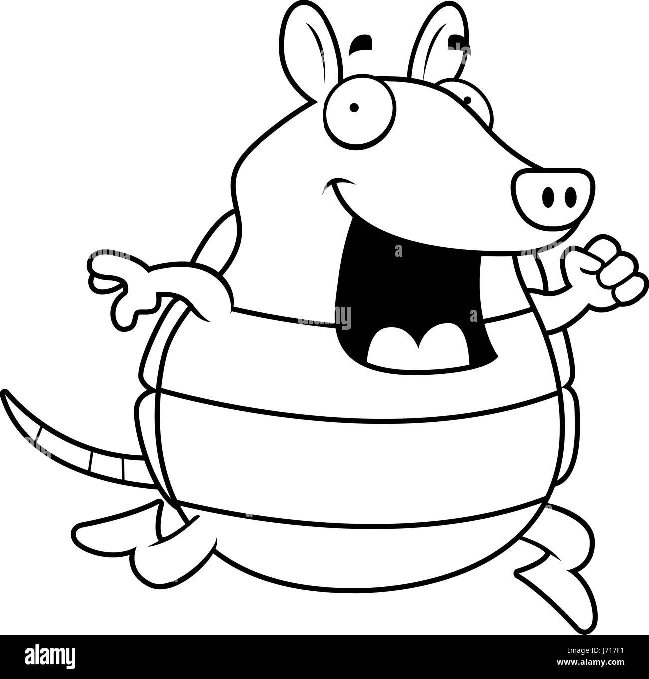 A happy cartoon armadillo running and smiling Stock Vector Image & Art ...