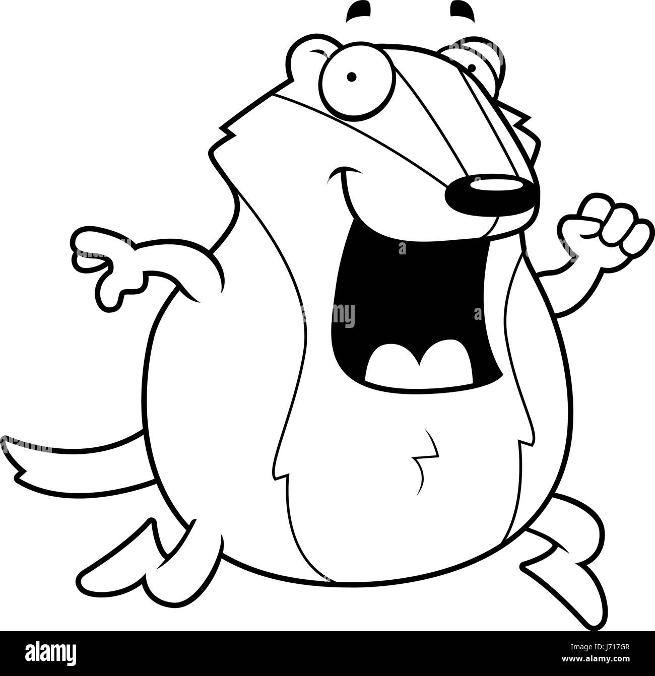 A happy cartoon badger running and smiling Stock Vector Image & Art - Alamy